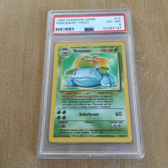 Pokemon | Other | 999 Base Set Venusaur Holo Pokemon Card Psa 6 | Poshmark